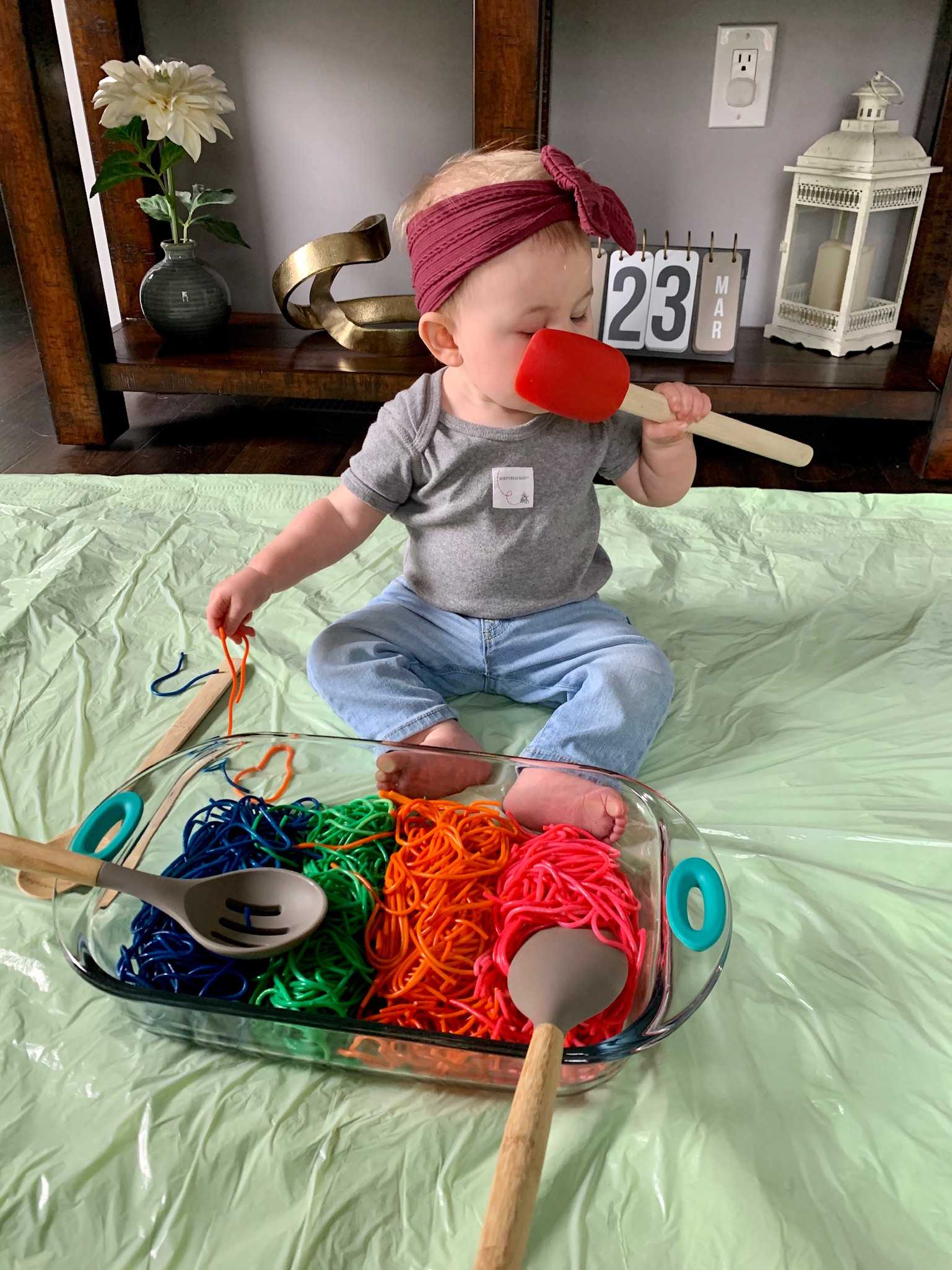 Colored, Cooked Spaghetti - Mama Bear University