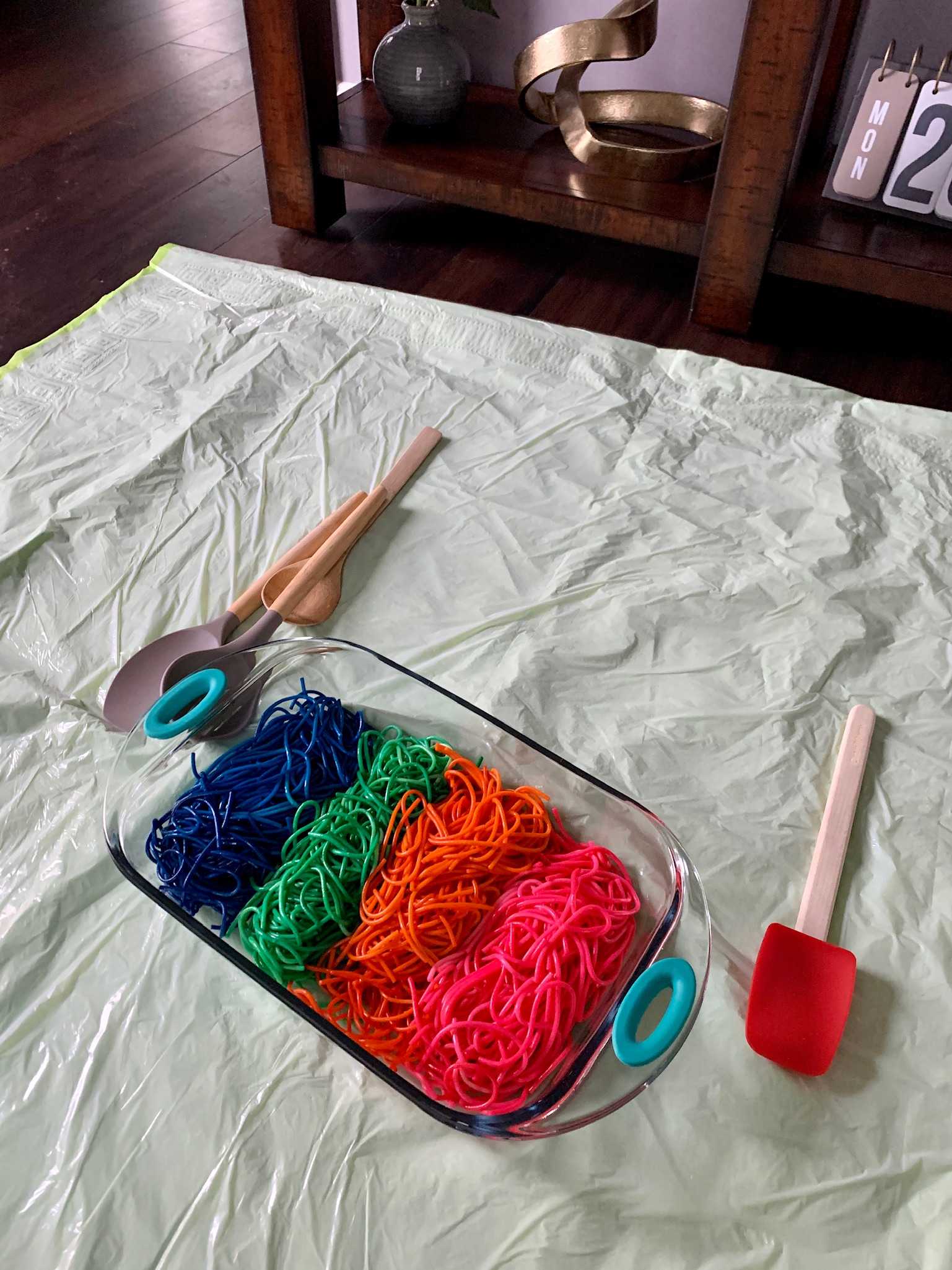 Colored, Cooked Spaghetti - Mama Bear University